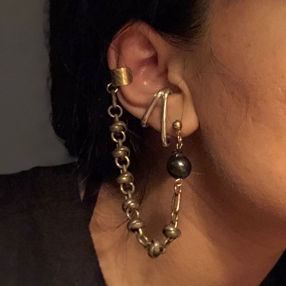 Handmade | Jewelry | Baroque Pearl Chain Ear Cuff | Poshmark